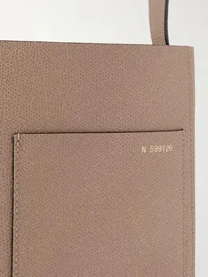 VALEXTRA Small Textured-leather Bucket Bag - Neutrals