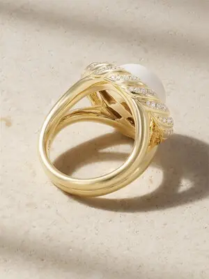David Yurman 18-karat Diamond And Pearl Ring