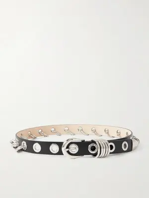 DEHANCHE Revenge Embellished Leather Belt - Black