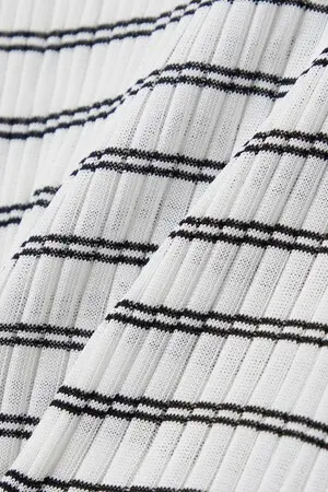 Another Tomorrow Net Sustain Striped Ribbed-knit Tank