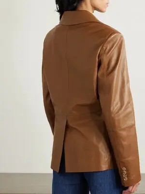 Loulou De Saison Net Sustain Davao Leather Blazer