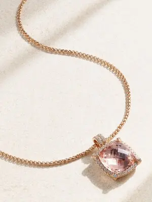 David Yurman Châtelaine® Rose Morganite And Diamond Necklace - Gold