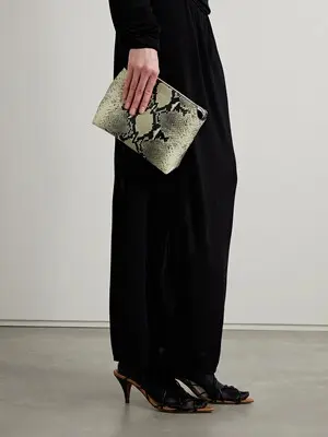 Khaite Lina Medium Snake-effect Leather Shoulder Bag - Neutrals