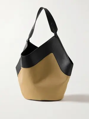 Khaite Lotus Medium Leather-trimmed Canvas Tote