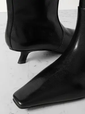 Brunello Cucinelli Bead-embellished Leather Ankle Boots