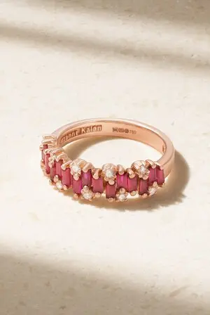 SUZANNE KALAN 18-karat Rose Ruby And Diamond Ring - Gold