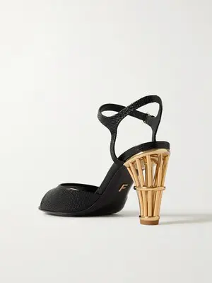 FERRAGAMO Nikla Lizard-effect Leather Sandals