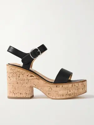 Gabriela Hearst Sardis Leather Platform Sandals - Black
