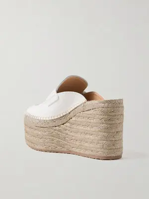 GIANVITO ROSSI Maxilla Leather Platform Wedge Loafers