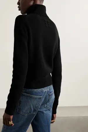 NILI LOTAN Cropped Wool Turtleneck Sweater