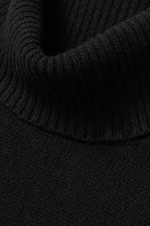 NILI LOTAN Cropped Wool Turtleneck Sweater