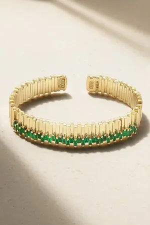 SUZANNE KALAN 18-karat Emerald Bangle - Gold