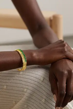 SUZANNE KALAN 18-karat Emerald Bangle - Gold