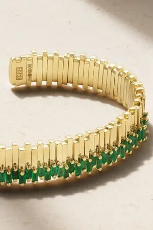 SUZANNE KALAN 18-karat Emerald Bangle - Gold