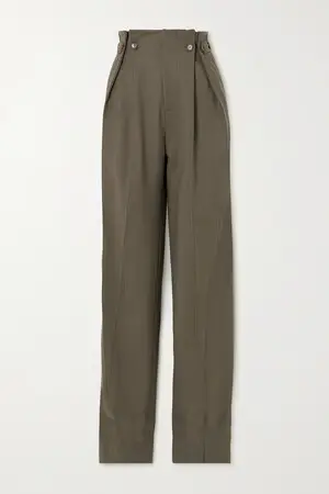 Victoria Beckham Twill Straight-leg Pants - Brown