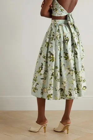Erdem Luna Cropped Halterneck Top - Green