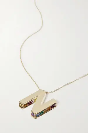 CHARMS COMPANY Initials 14-karat Sapphire Necklace