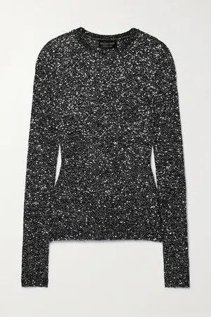 Balenciaga Sequined Stretch-knit Sweater