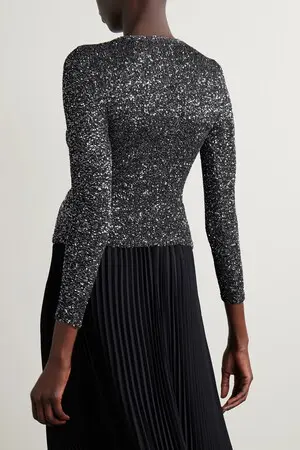 Balenciaga Sequined Stretch-knit Sweater