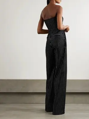 Alex Perry Crystal-embellished Velvet Jumpsuit