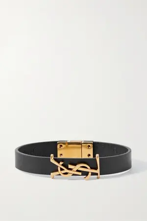 Saint Laurent Opyum Leather Bracelet - Black