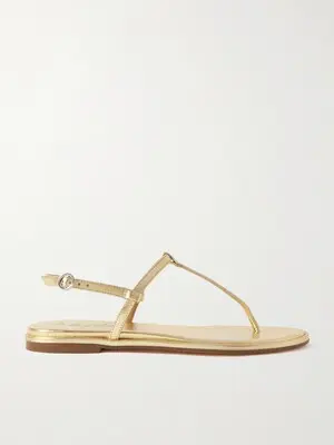 AeydĒ Nala Metallic Leather Sandals - Gold