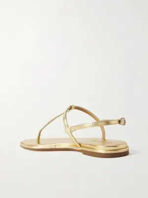 AeydĒ Nala Metallic Leather Sandals - Gold