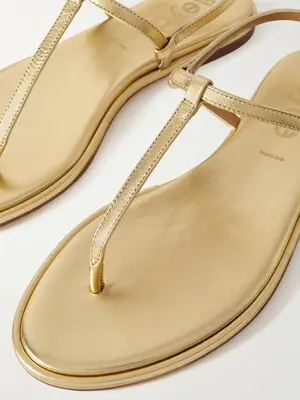 AeydĒ Nala Metallic Leather Sandals - Gold