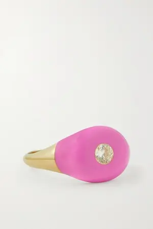 CHARMS COMPANY 14-karat Enamel And Quartz Ring - Gold