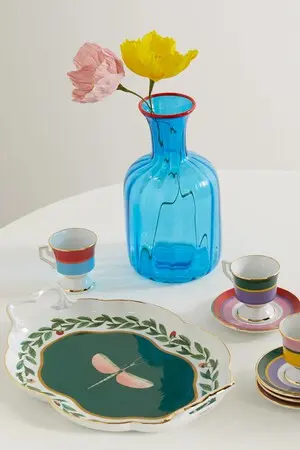 La DoubleJ Tea For Two Gold-plated Porcelain Tray