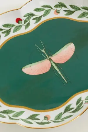 La DoubleJ Tea For Two Gold-plated Porcelain Tray