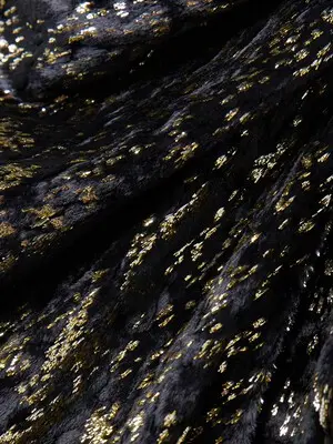 Simkhai Angelique Ruched Metallic Fil Coupé Velvet Gown - Black