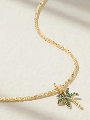 Yvonne Léon 18-karat Tsavorite Palm Tree Necklace - Gold