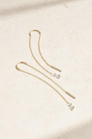 Mizuki 14-karat Diamond Dangle Earrings - Gold