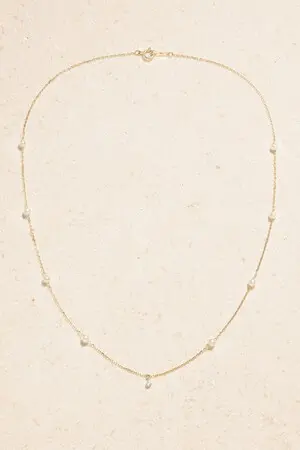 Mizuki 14-karat Pearl And Diamond Necklace - Gold