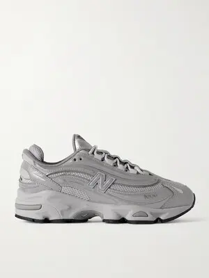 NEW BALANCE 1000 Sl Reflective Leather And Mesh Sneakers - Silver