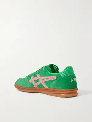 Asics Skyhand Og Leather-trimmed Sneakers - Green