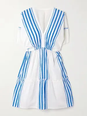 LEMLEM Alem Striped Cotton-blend Mini Dress