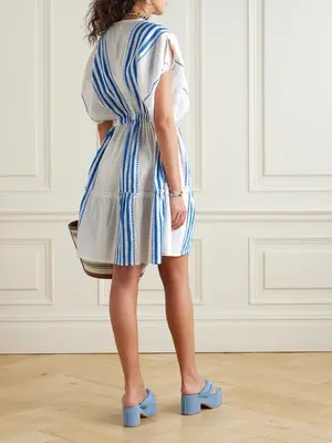 LEMLEM Alem Striped Cotton-blend Mini Dress
