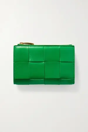 Bottega Veneta Cassette Intrecciato Leather Wallet - Green