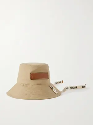Loewe Appliquéd Cotton-canvas Bucket Hat - Neutrals