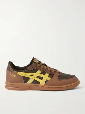 Asics Skyhand Og Leather And Suede Sneakers - Brown
