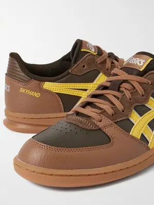Asics Skyhand Og Leather And Suede Sneakers - Brown