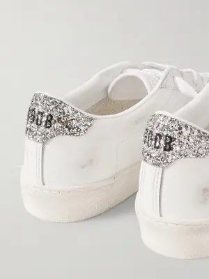GOLDEN GOOSE Matchstar Distressed Glittered Leather Sneakers