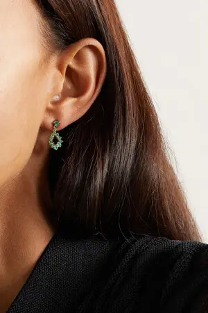 SUZANNE KALAN 18-karat Emerald Drop Earrings