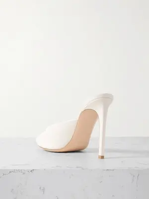 GIANVITO ROSSI Nuit 95 Leather Mules - Off-white