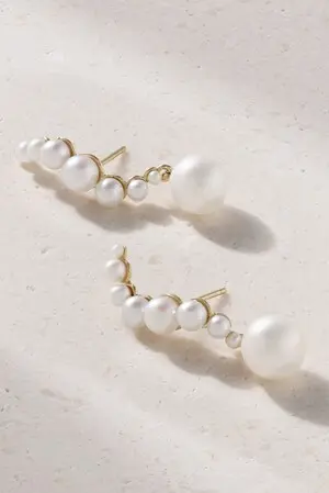 Mateo 14-karat Gold Freshwater Pearl Dangle Earrings - White