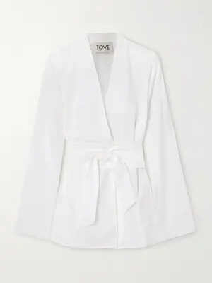 Tove Arya Belted Shirt - White