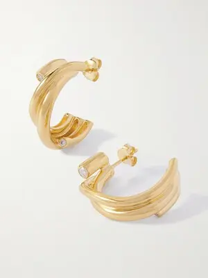 Completedworks Recycled Vermeil Cubic Zirconia Hoop Earrings - Gold