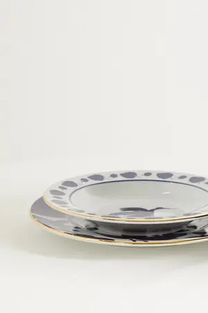 La DoubleJ Gold-plated Soup And Dinner Plate Set